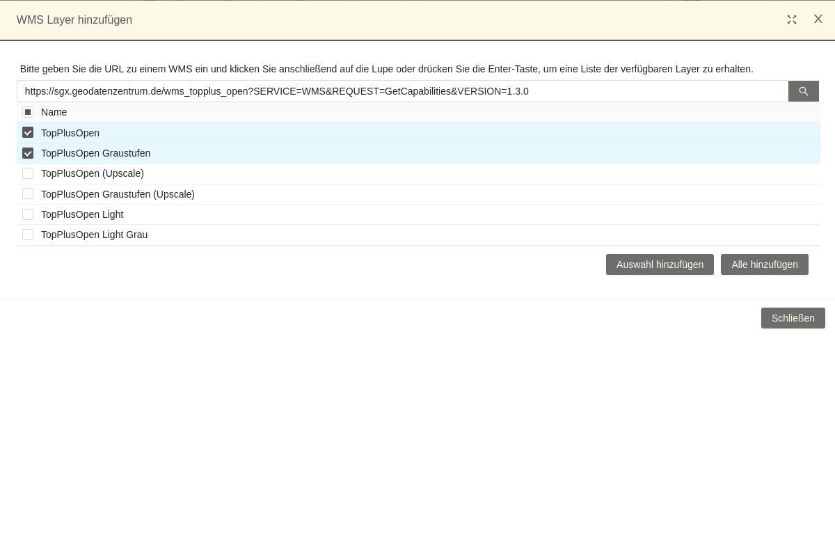 Beschreibung der einzelnen Funktionen - Onlinehilfe Geoportal Raumordnung Baden-Württemberg